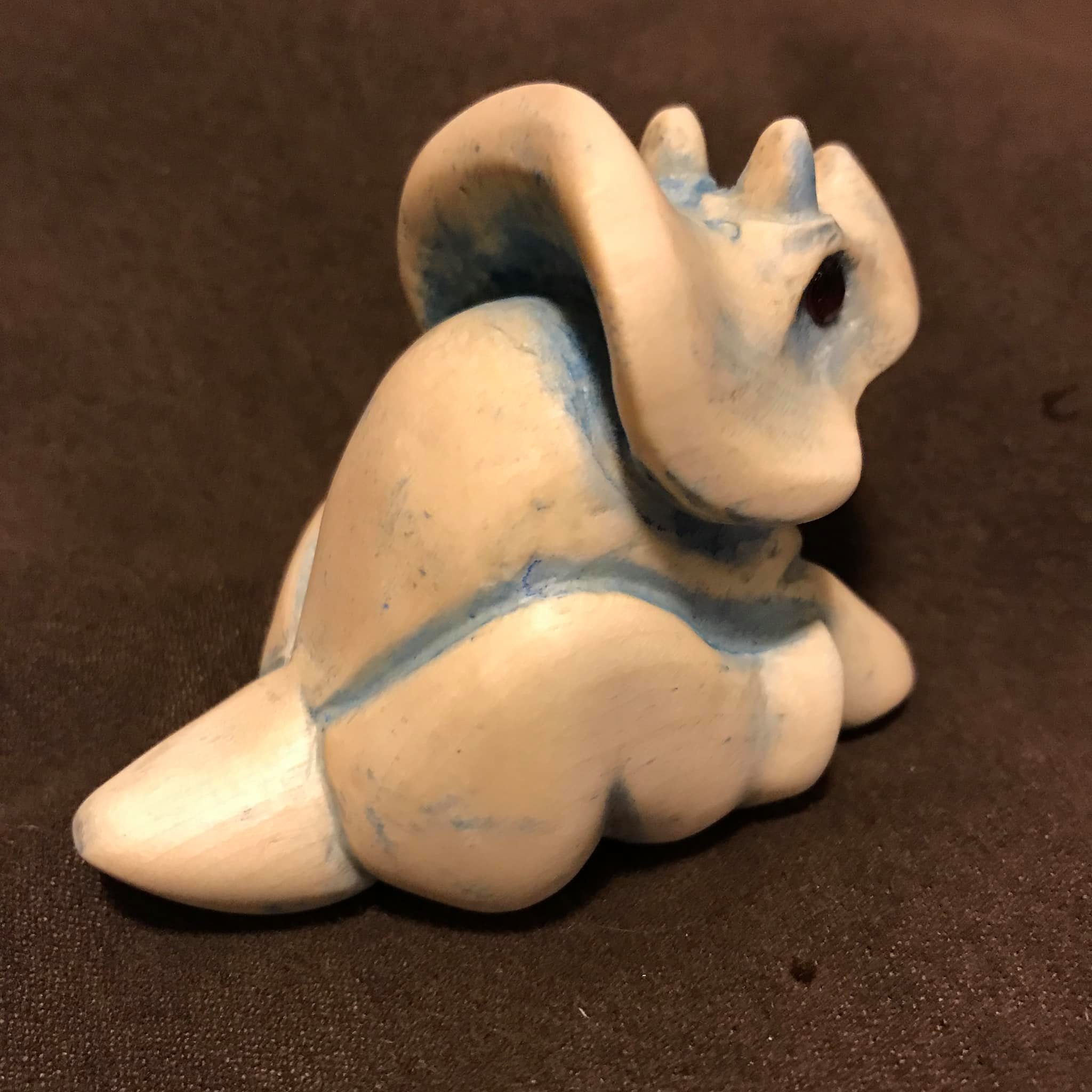 Carving: Blue Triceratops – The Wood Wyrm